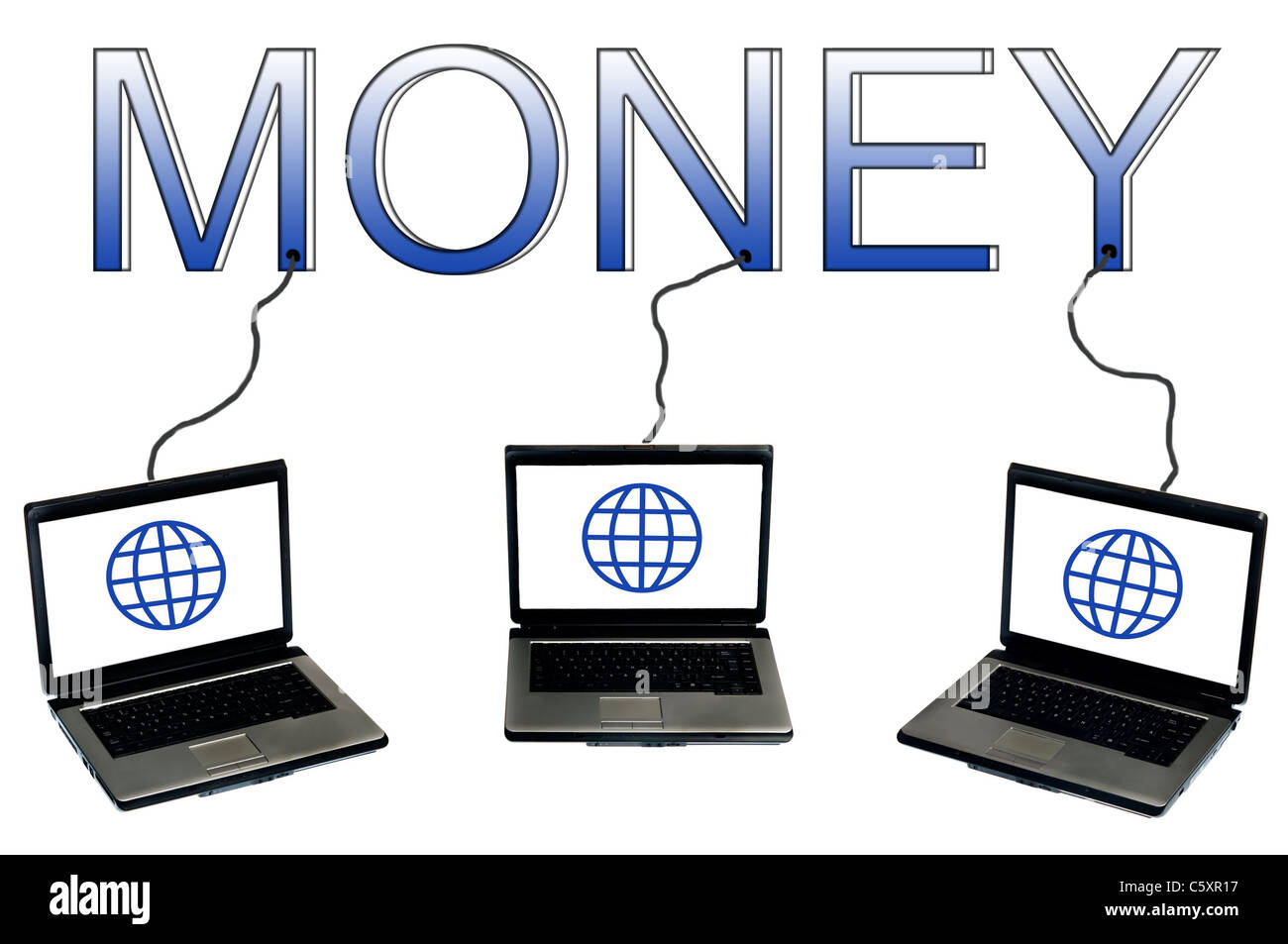 Blue globe computer keyboard background Cut Out Stock Images & Pictures ...