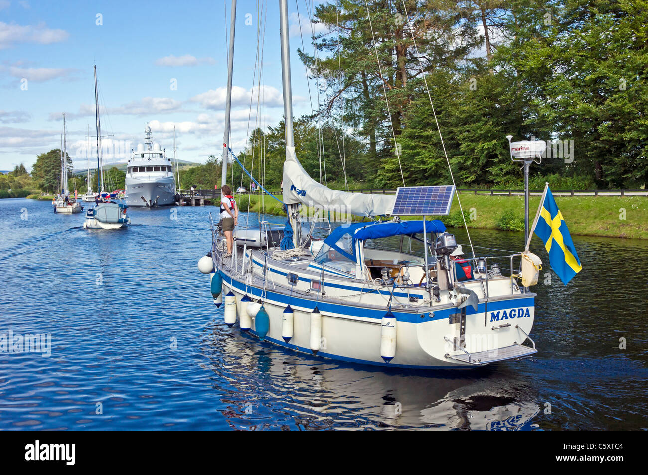 Yachts have moved through the locks on the Caledonian Canal at Banavie ...