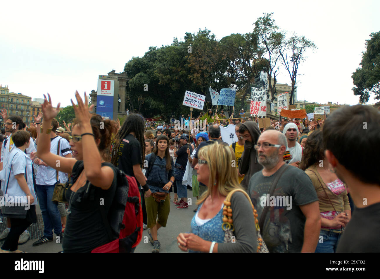 -Demonstration 15M Movement- Barcelona, Spanish Revolution Stock Photo ...