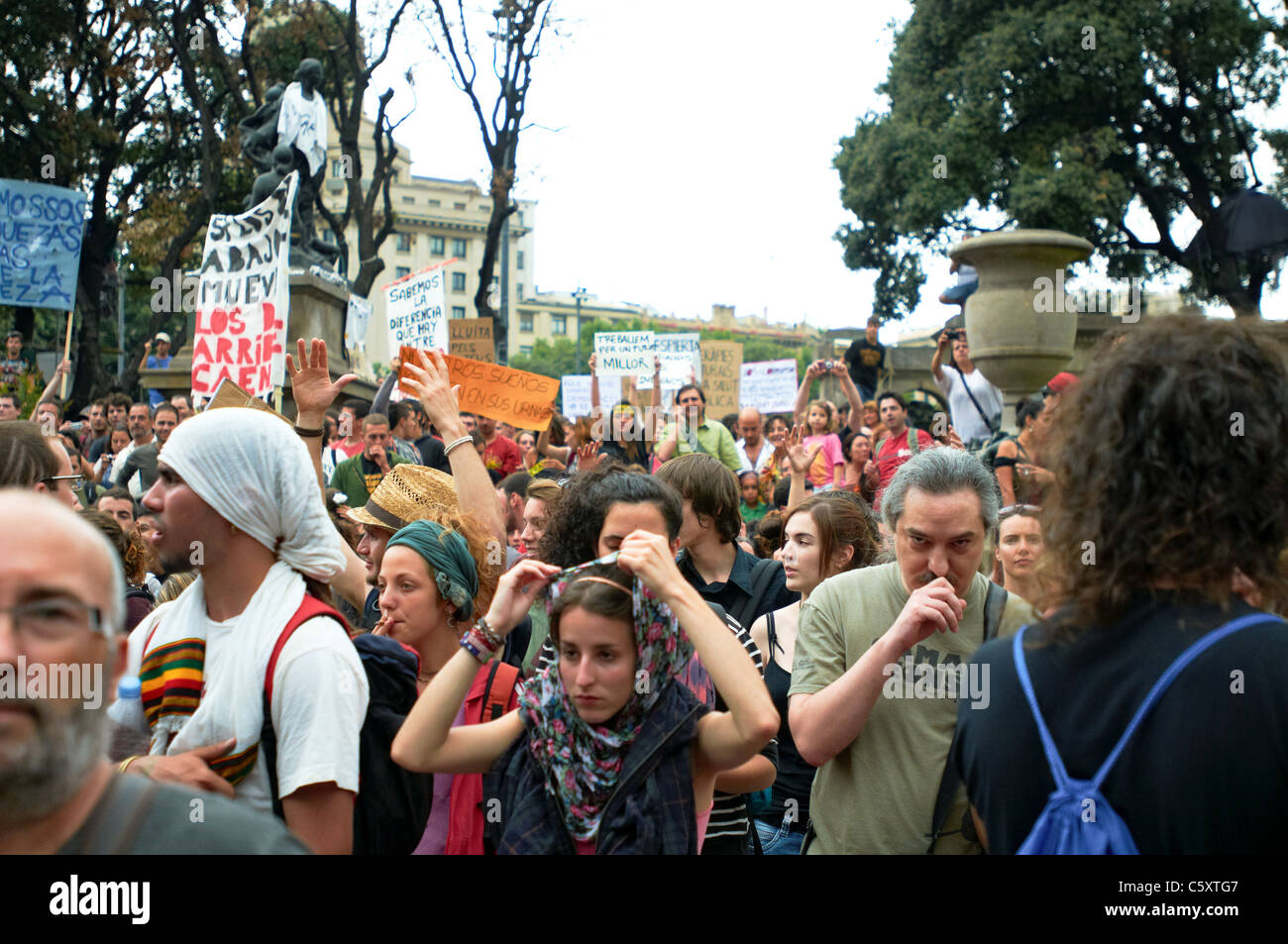 -Demonstration 15M Movement- Barcelona, Spanish Revolution Stock Photo ...