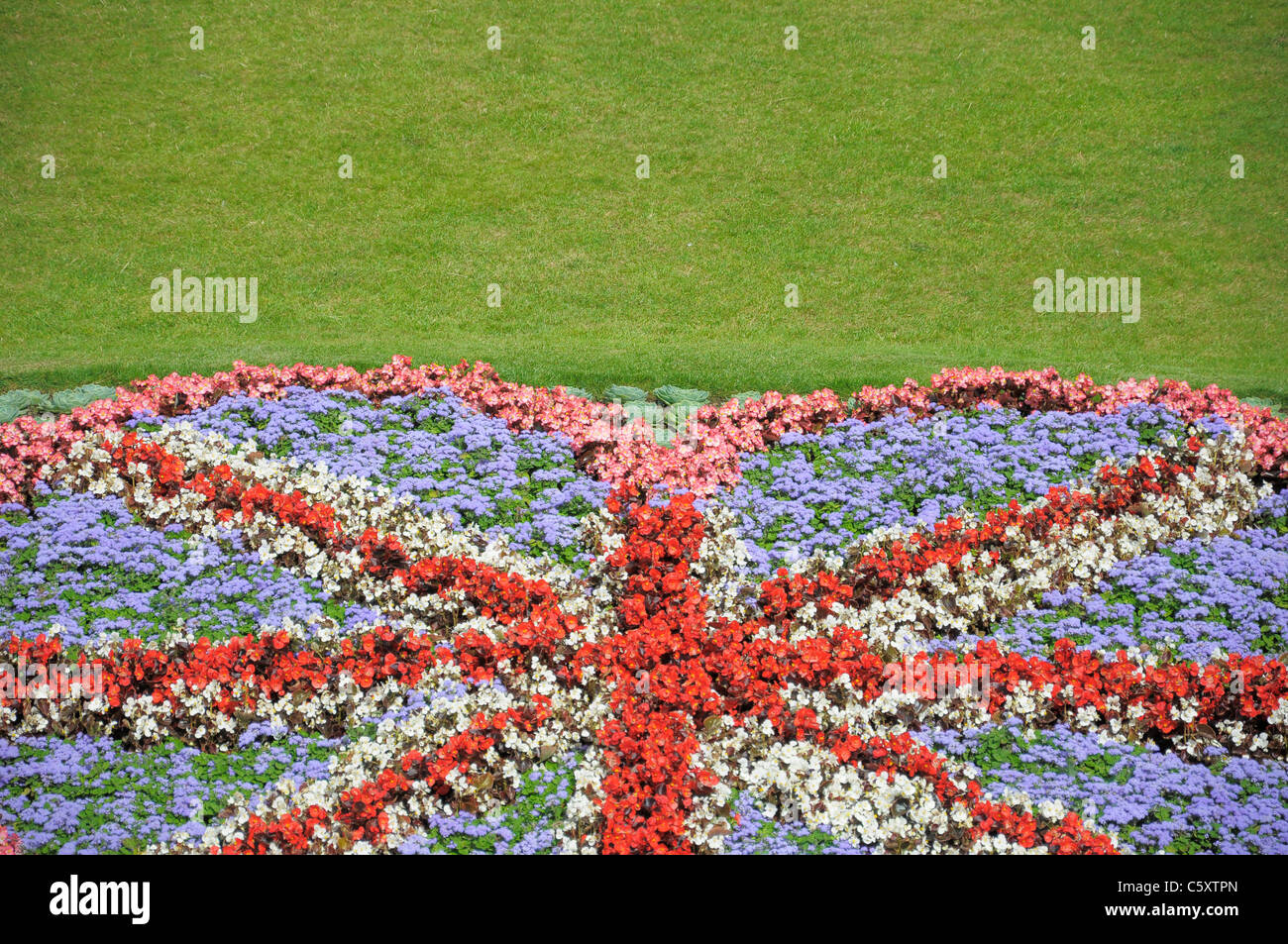 Union Jack floral display in Parade Gardens, Bath, Somerset UK Stock ...