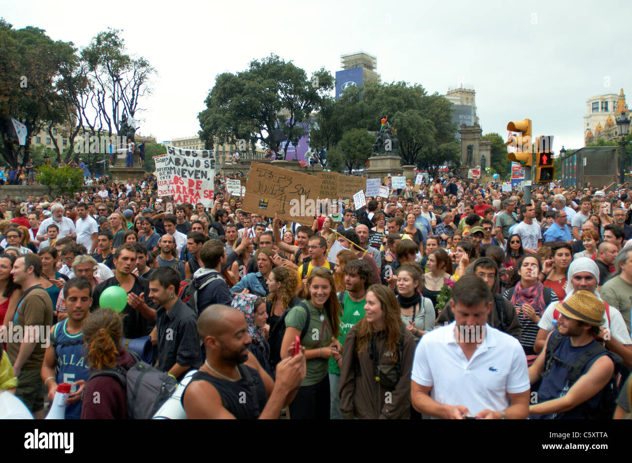 -Demonstration 15M Movement- Barcelona, Spanish Revolution Stock Photo ...