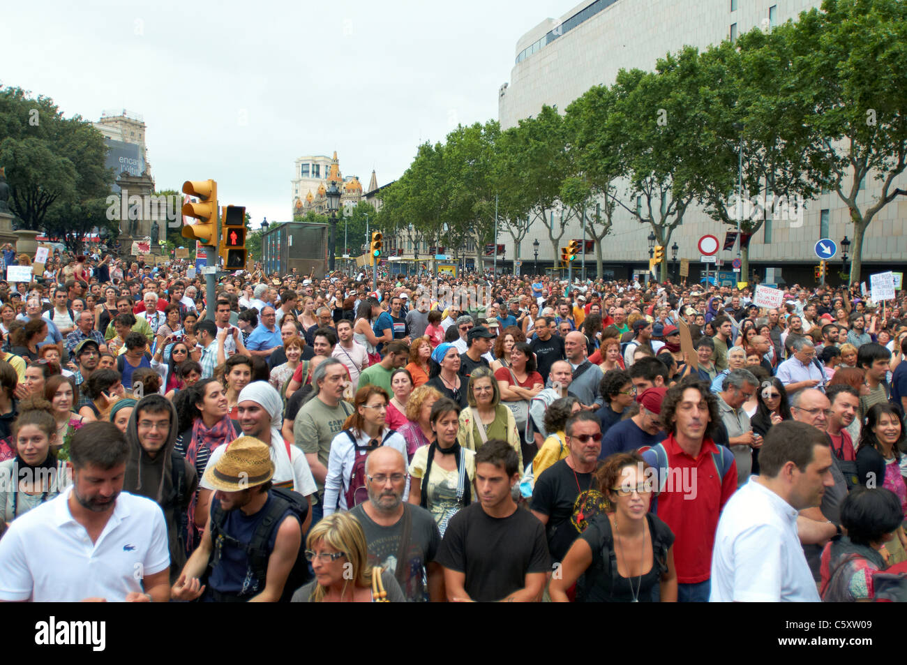 -Demonstration 15M Movement- Barcelona, Spanish Revolution Stock Photo ...