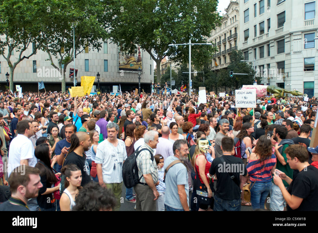 -Demonstration 15M Movement- Barcelona, Spanish Revolution Stock Photo ...