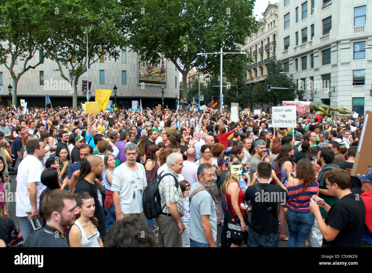-Demonstration 15M Movement- Barcelona, Spanish Revolution Stock Photo ...