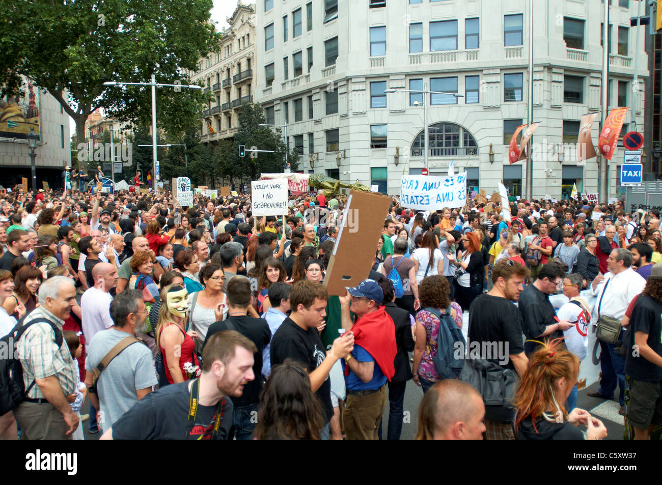 -Demonstration 15M Movement- Barcelona, Spanish Revolution Stock Photo ...