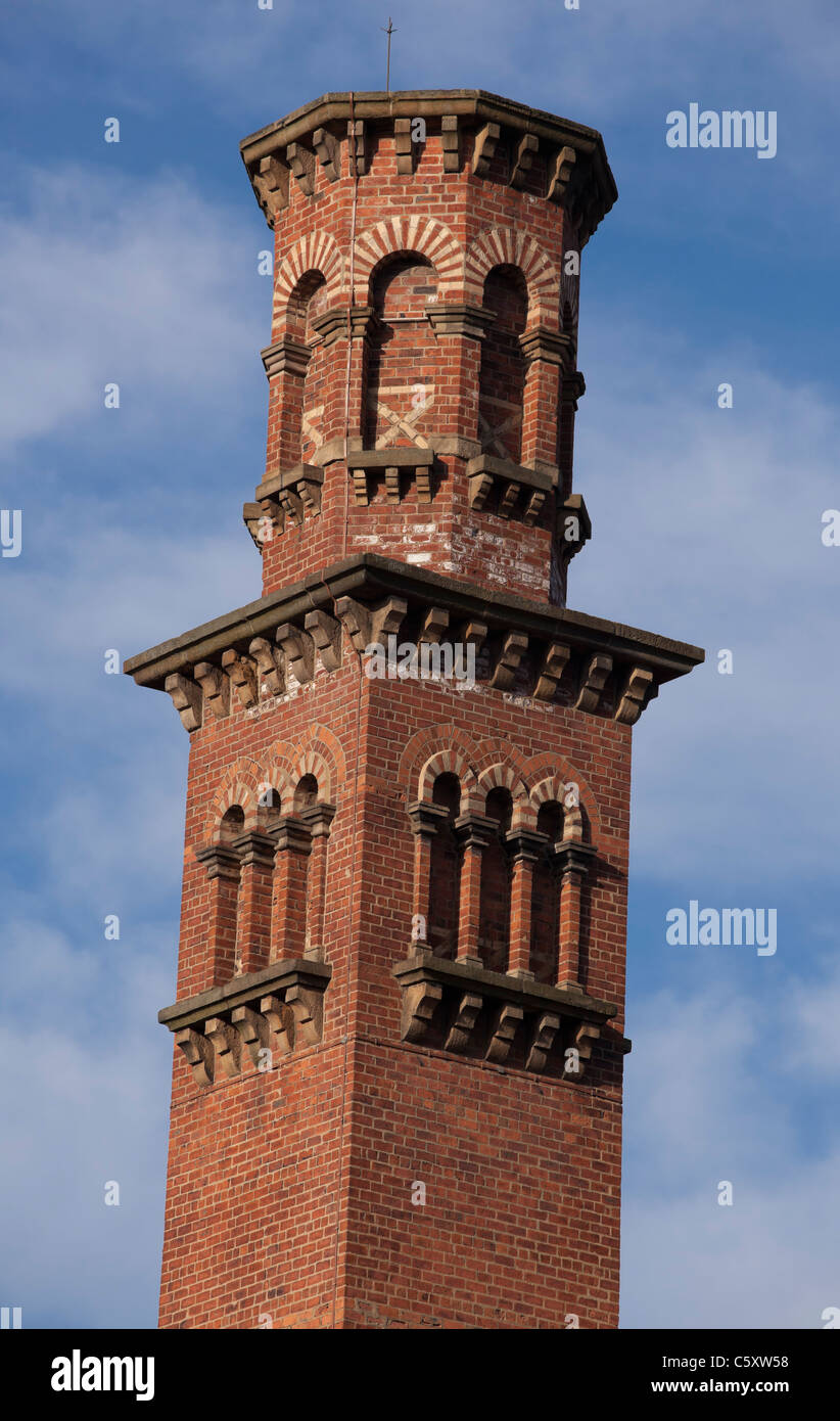 Tower Works, Holbeck, Leeds, reflected in the Aire and Calder ...