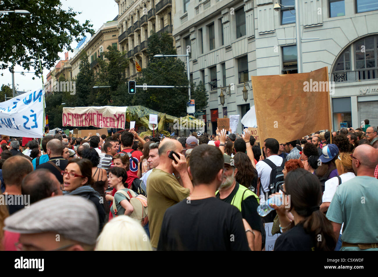 -Demonstration 15M Movement- Barcelona, Spanish Revolution Stock Photo ...