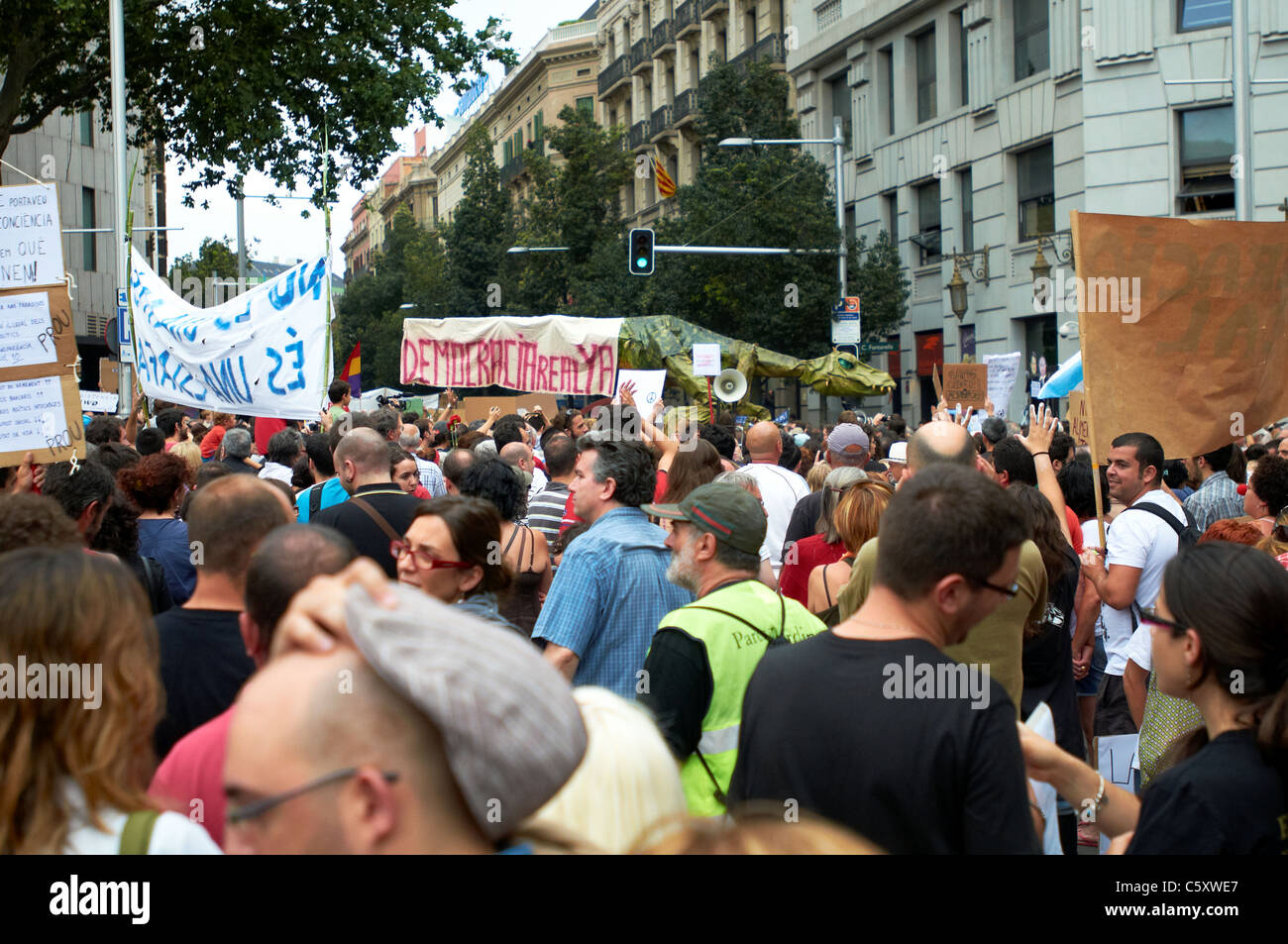 -Demonstration 15M Movement- Barcelona, Spanish Revolution Stock Photo ...