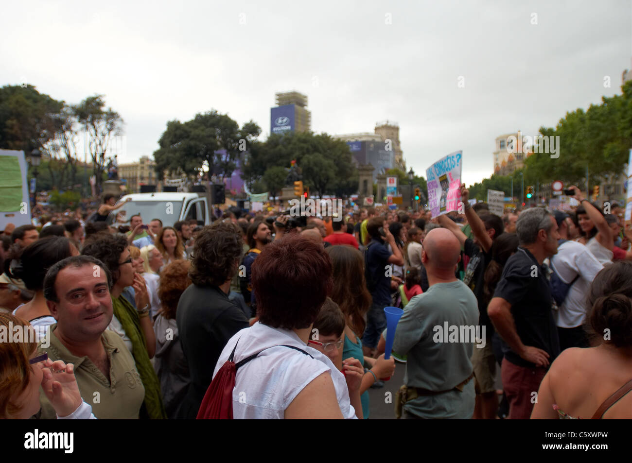 -Demonstration 15M Movement- Barcelona, Spanish Revolution Stock Photo ...