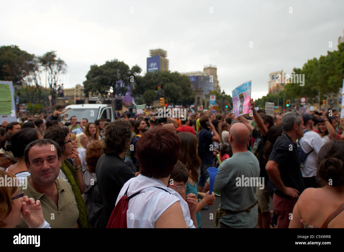 -Demonstration 15M Movement- Barcelona, Spanish Revolution Stock Photo ...