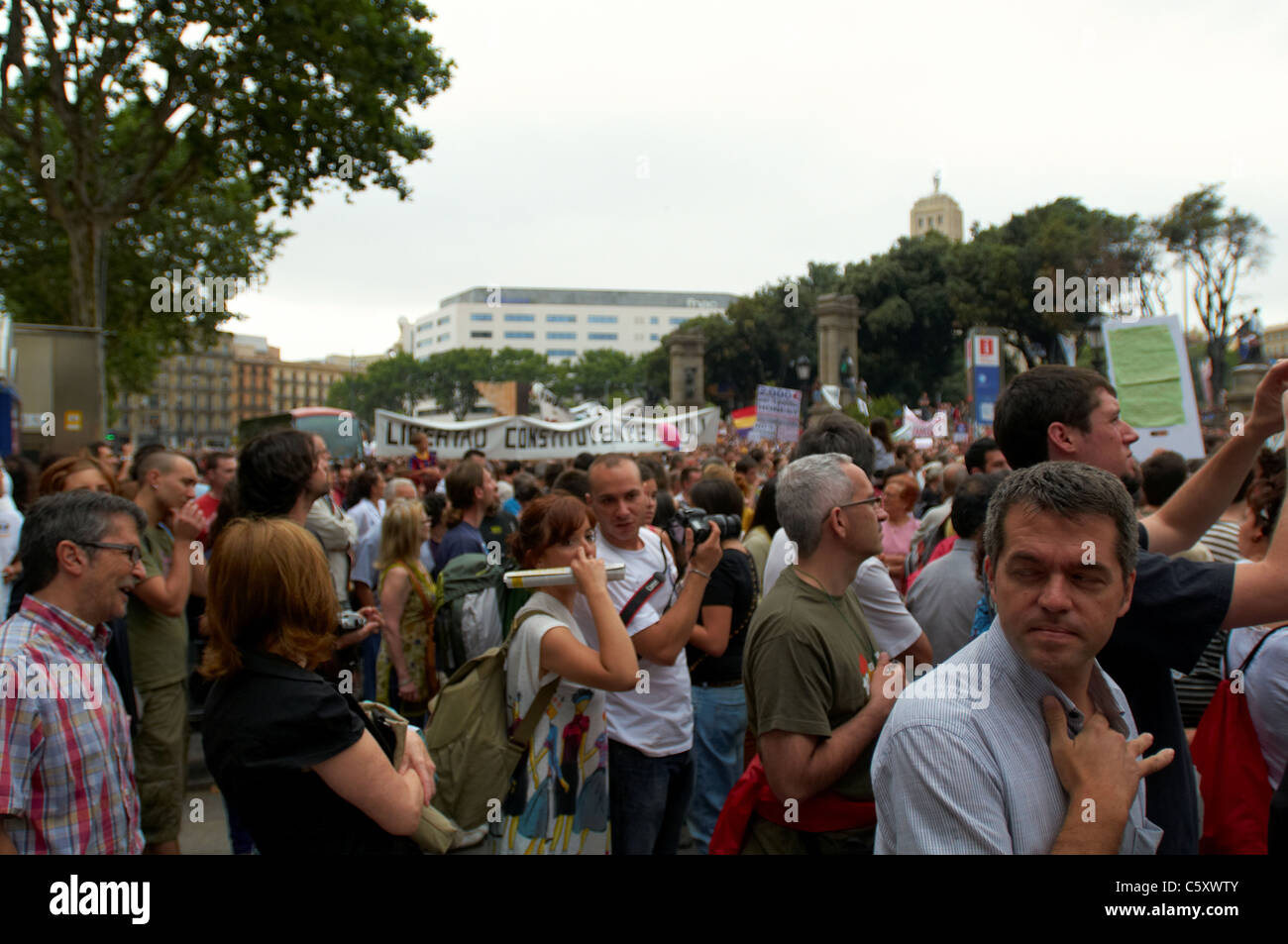 -Demonstration 15M Movement- Barcelona, Spanish Revolution Stock Photo ...