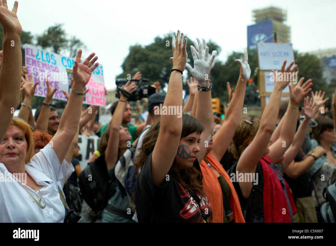 -Demonstration 15M Movement- Barcelona, Spanish Revolution Stock Photo ...