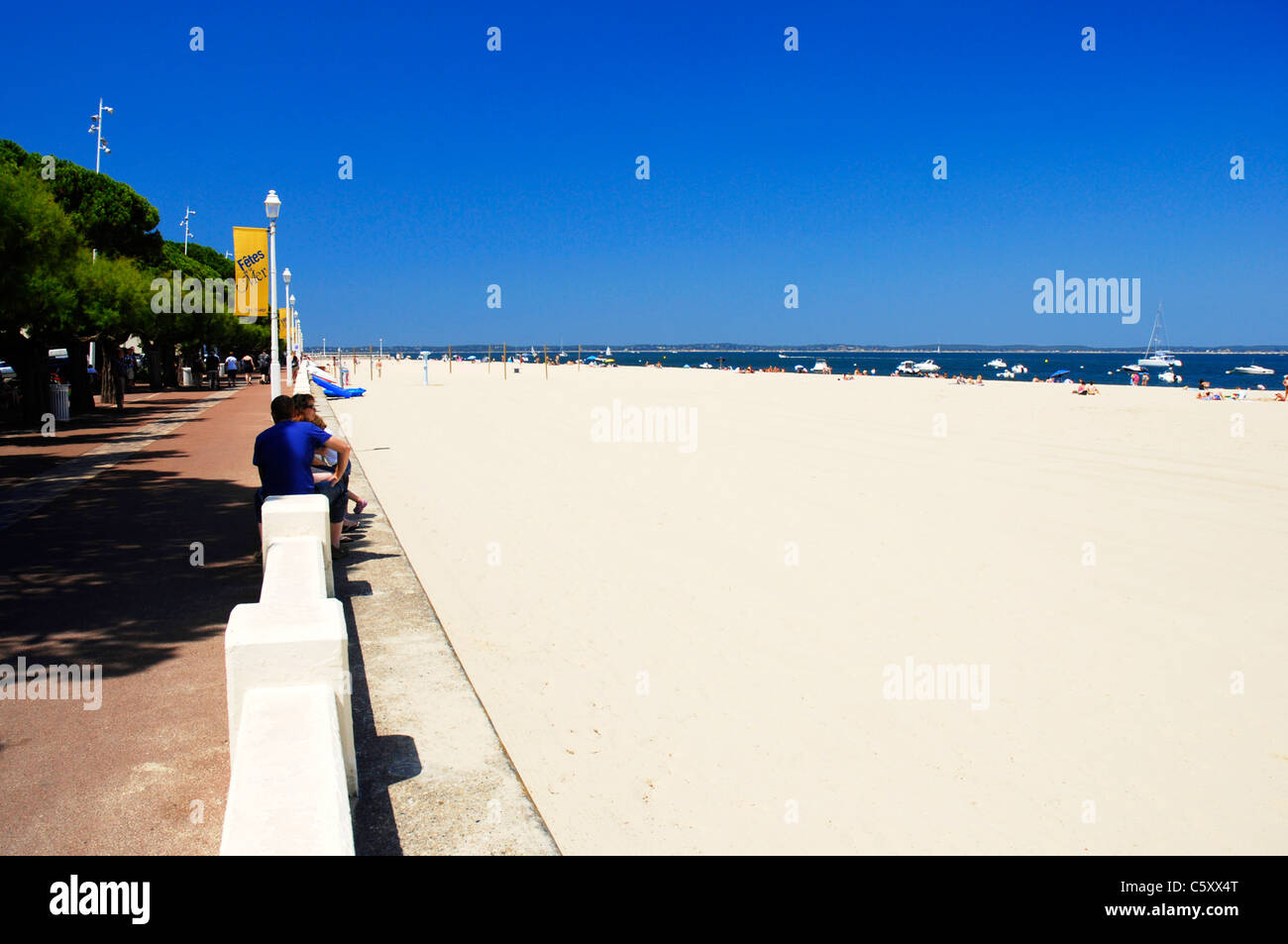 Beach life at the Arcachon Beach, Plage d’Arcachon, in south-western ...