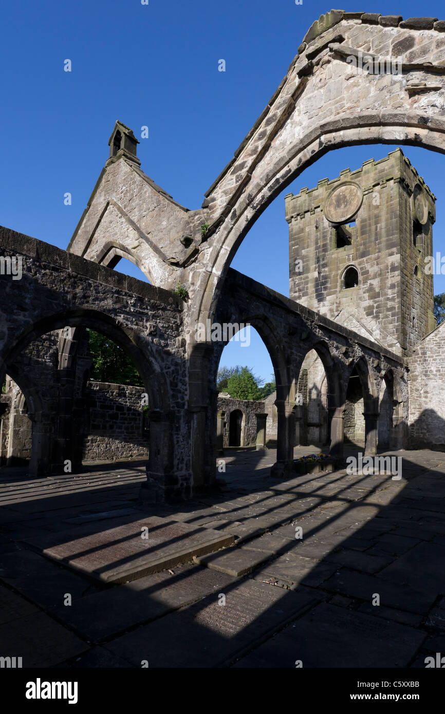 The ruins of Thomas a Becket church, Heptonstall, near Hebden Bridge ...