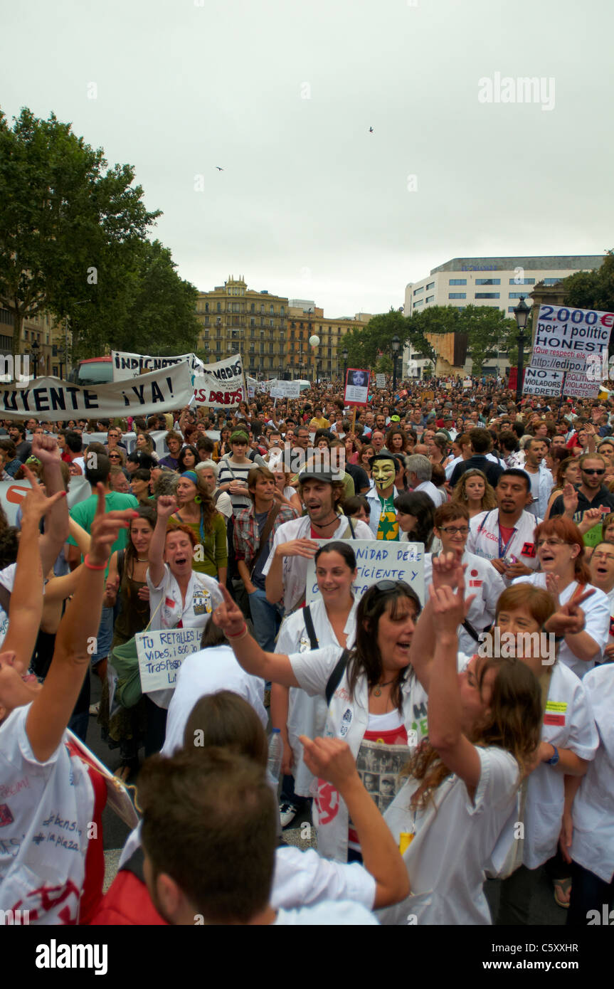 -Spanish Revolution- Demonstration 15M Movement in Barcelona, Spain ...