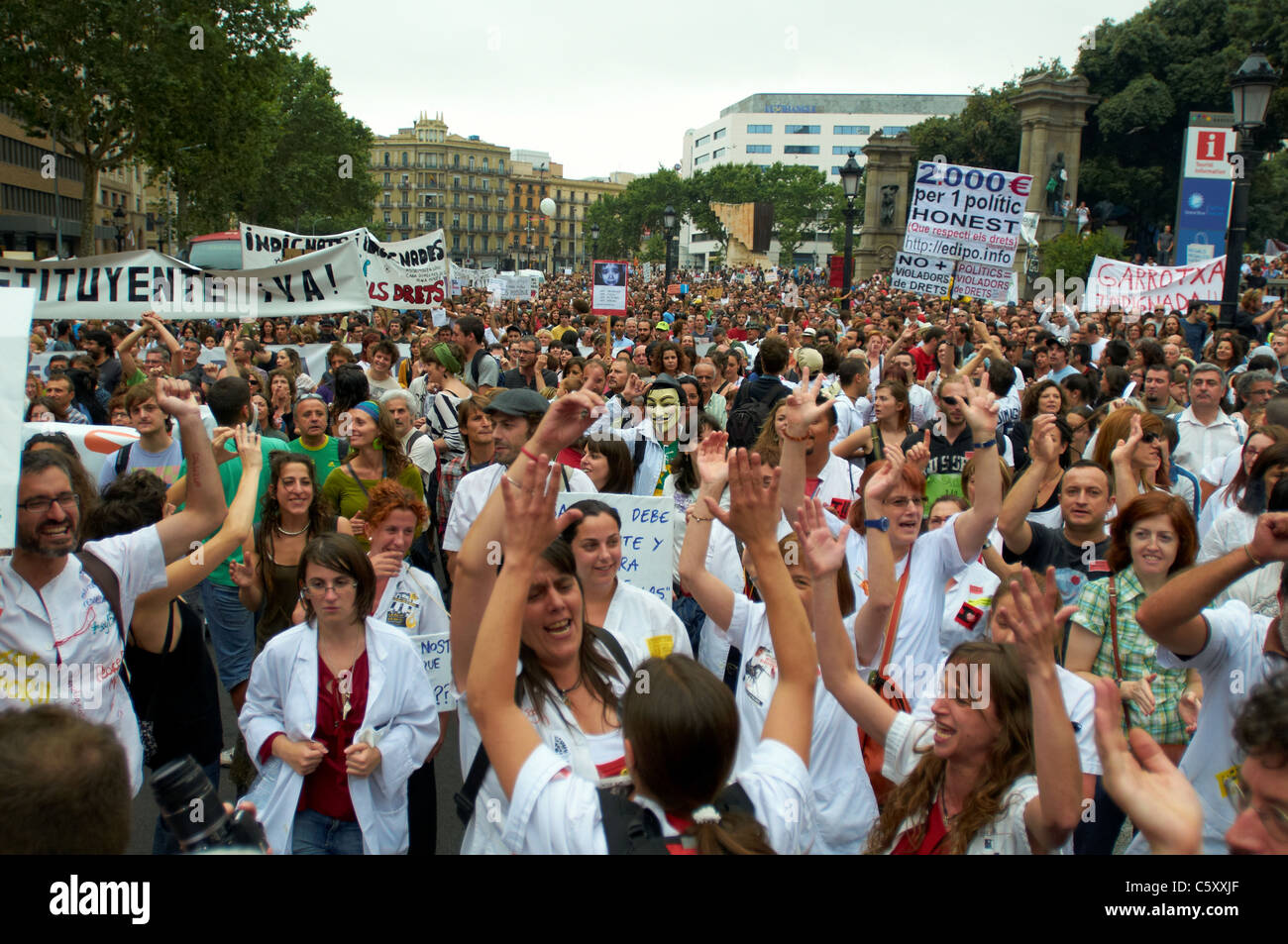 -Spanish Revolution- Demonstration 15M Movement in Barcelona, Spain ...
