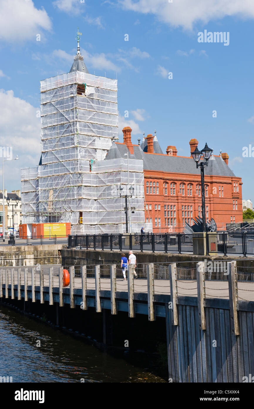 Historic Victorian Pier Head Building wrapped in plastic and ...