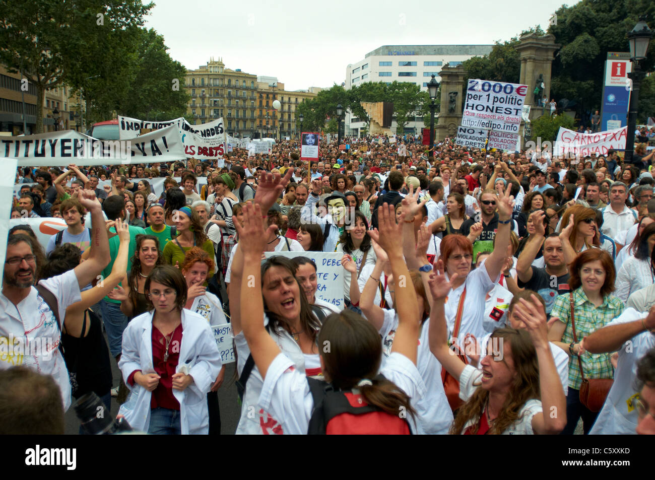 -Spanish Revolution- Demonstration 15M Movement in Barcelona, Spain ...