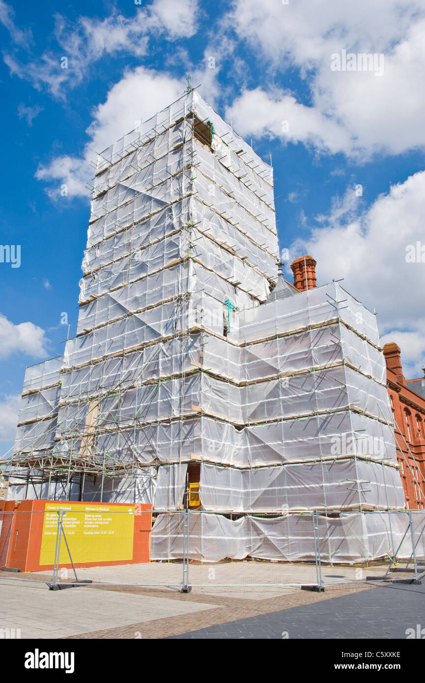Historic Victorian Pier Head Building wrapped in plastic and ...