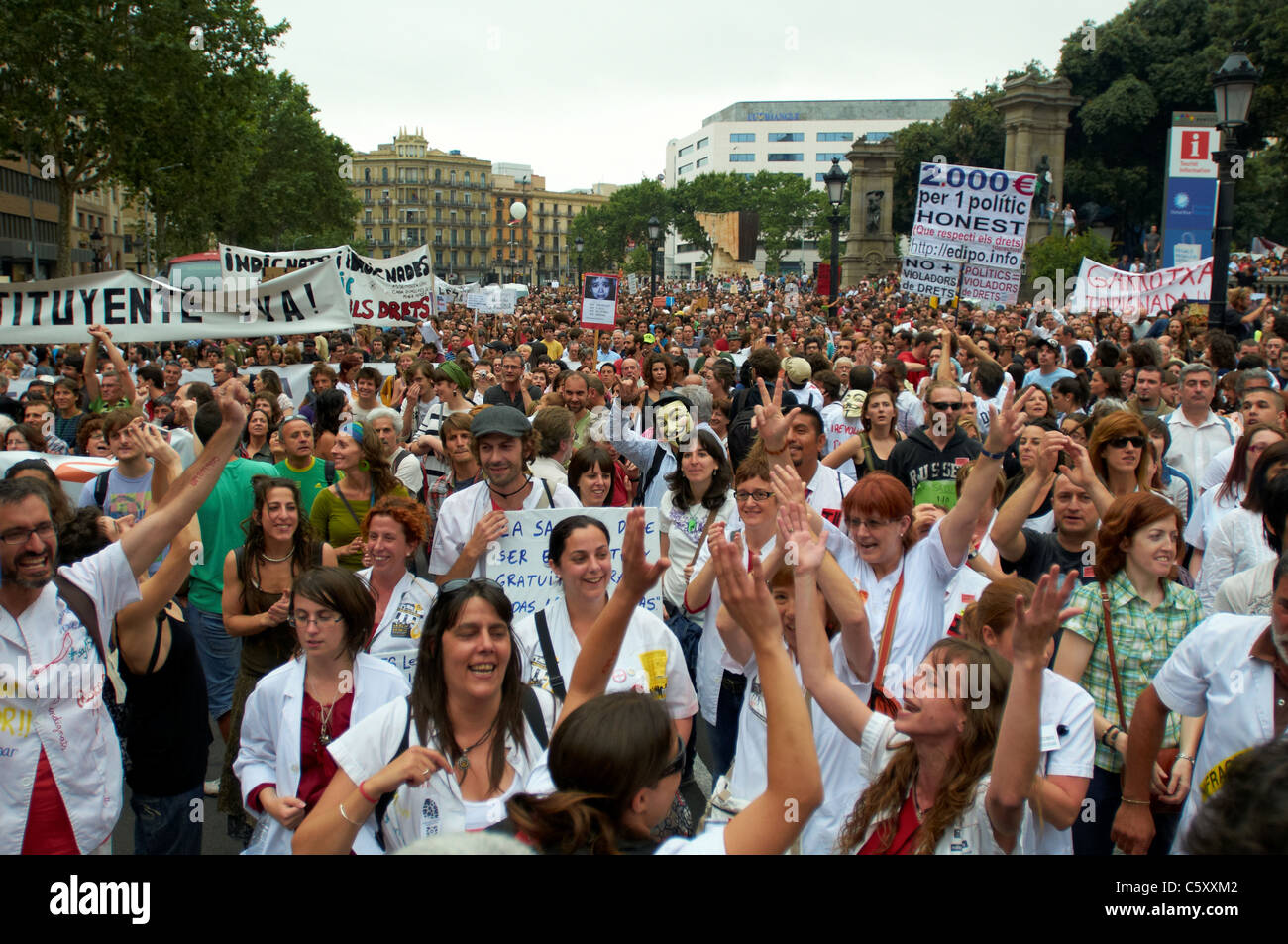 -Spanish Revolution- Demonstration 15M Movement in Barcelona, Spain ...