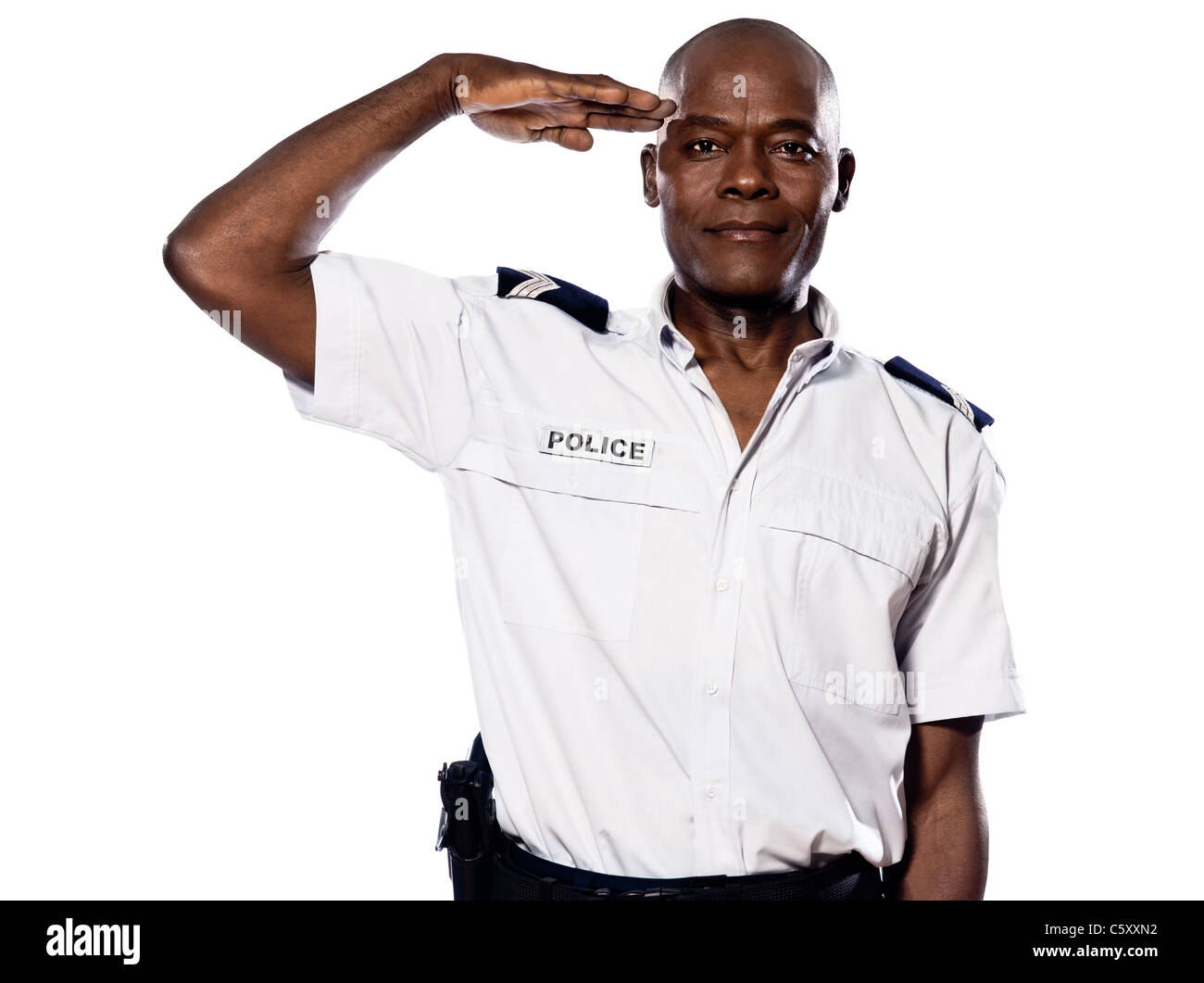 Police officer saluting hi-res stock photography and images - Alamy