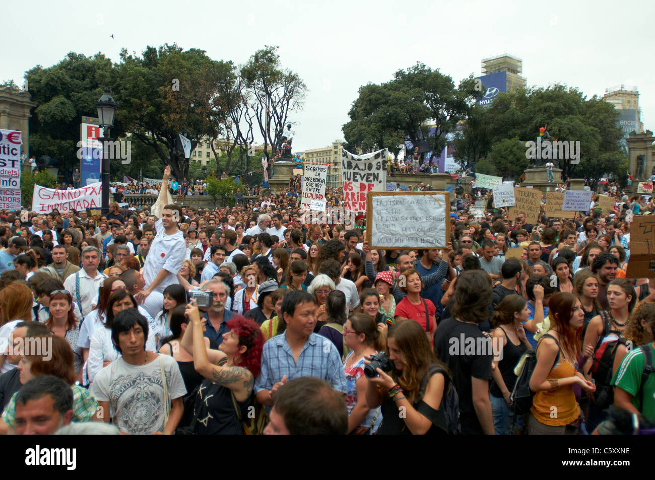 -Spanish Revolution- Demonstration 15M Movement in Barcelona, Spain ...