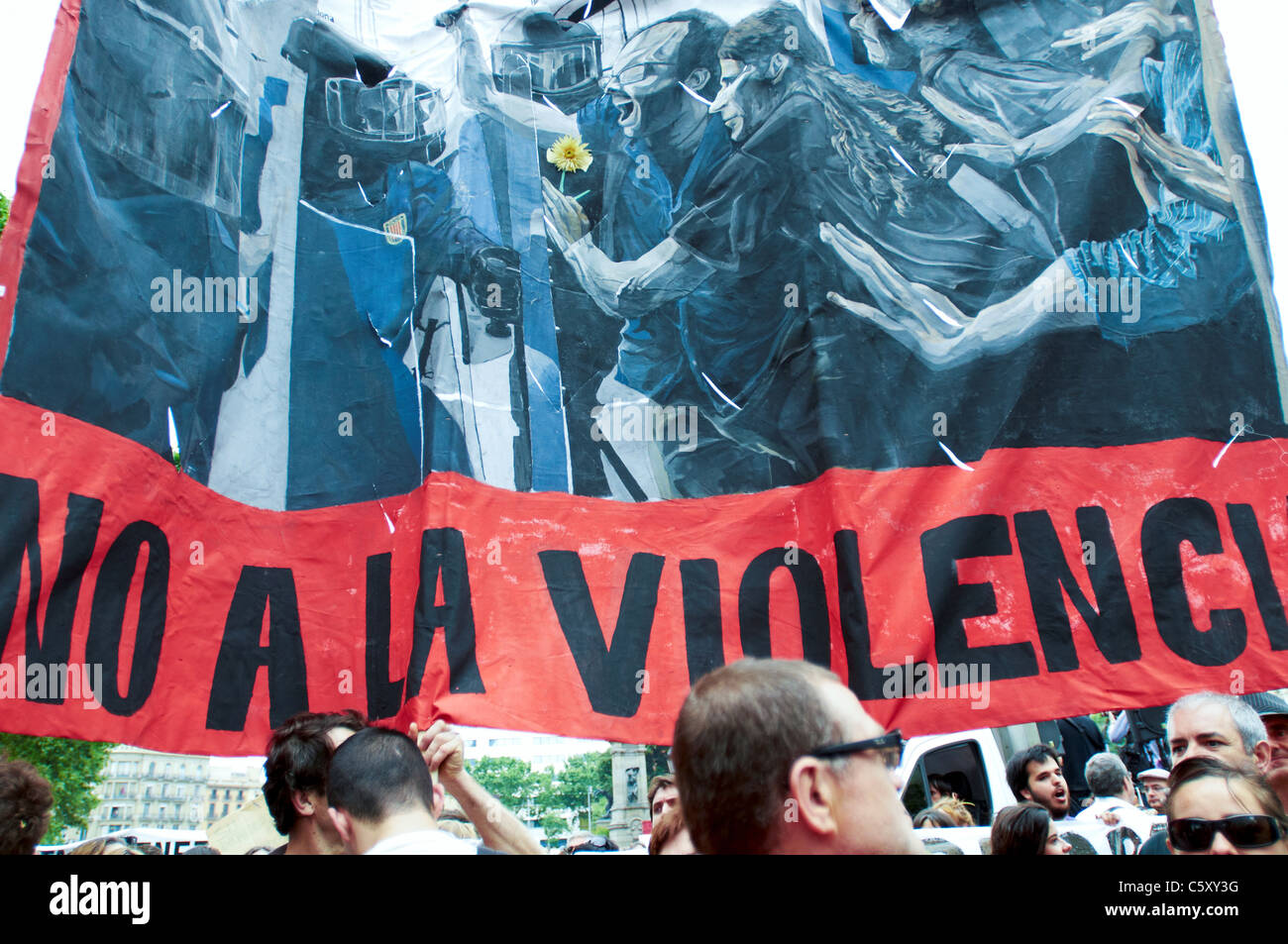 -Spanish Revolution- Demonstration 15M Movement in Barcelona, Spain ...