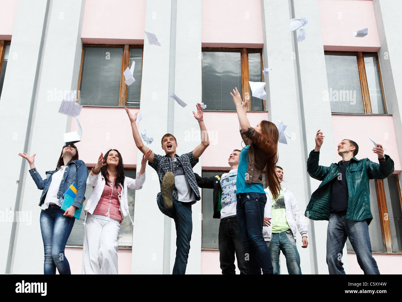 Group of students to complete academic year Stock Photo - Alamy