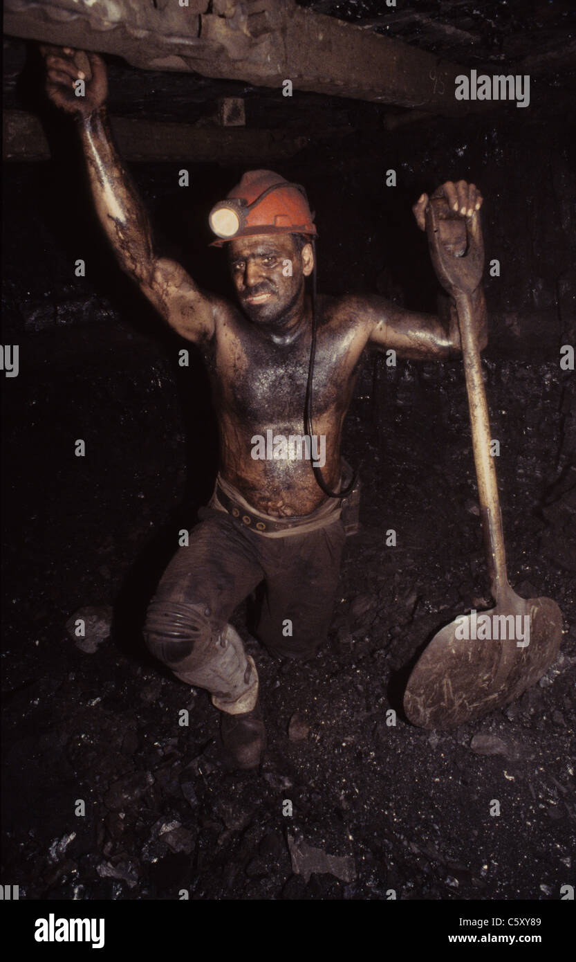 Coal miner working underground, Chile Stock Photo - Alamy