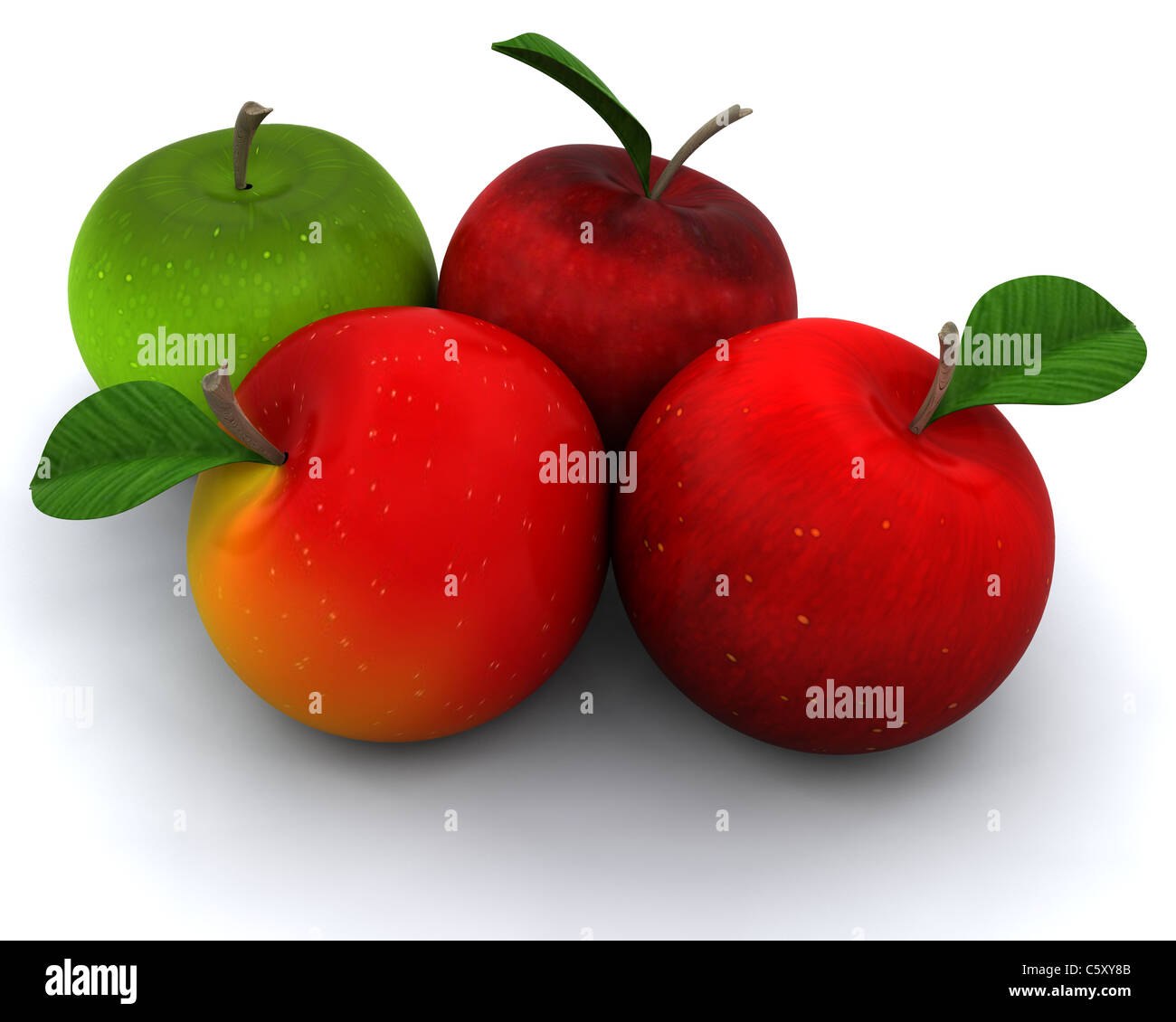 3D render of apples isolated on white Stock Photo - Alamy