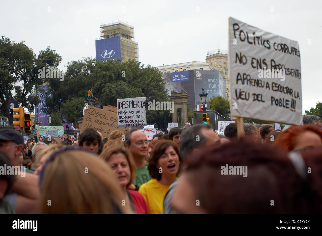 -Spanish Revolution- Demonstration 15M Movement in Barcelona, Spain ...