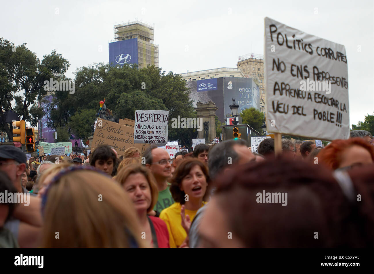 -Spanish Revolution- Demonstration 15M Movement in Barcelona, Spain ...