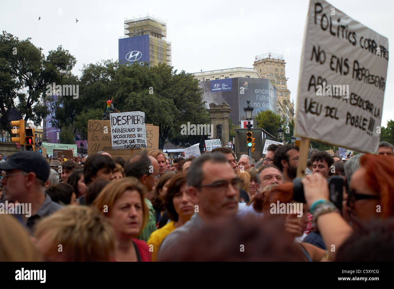 -Spanish Revolution- Demonstration 15M Movement in Barcelona, Spain ...