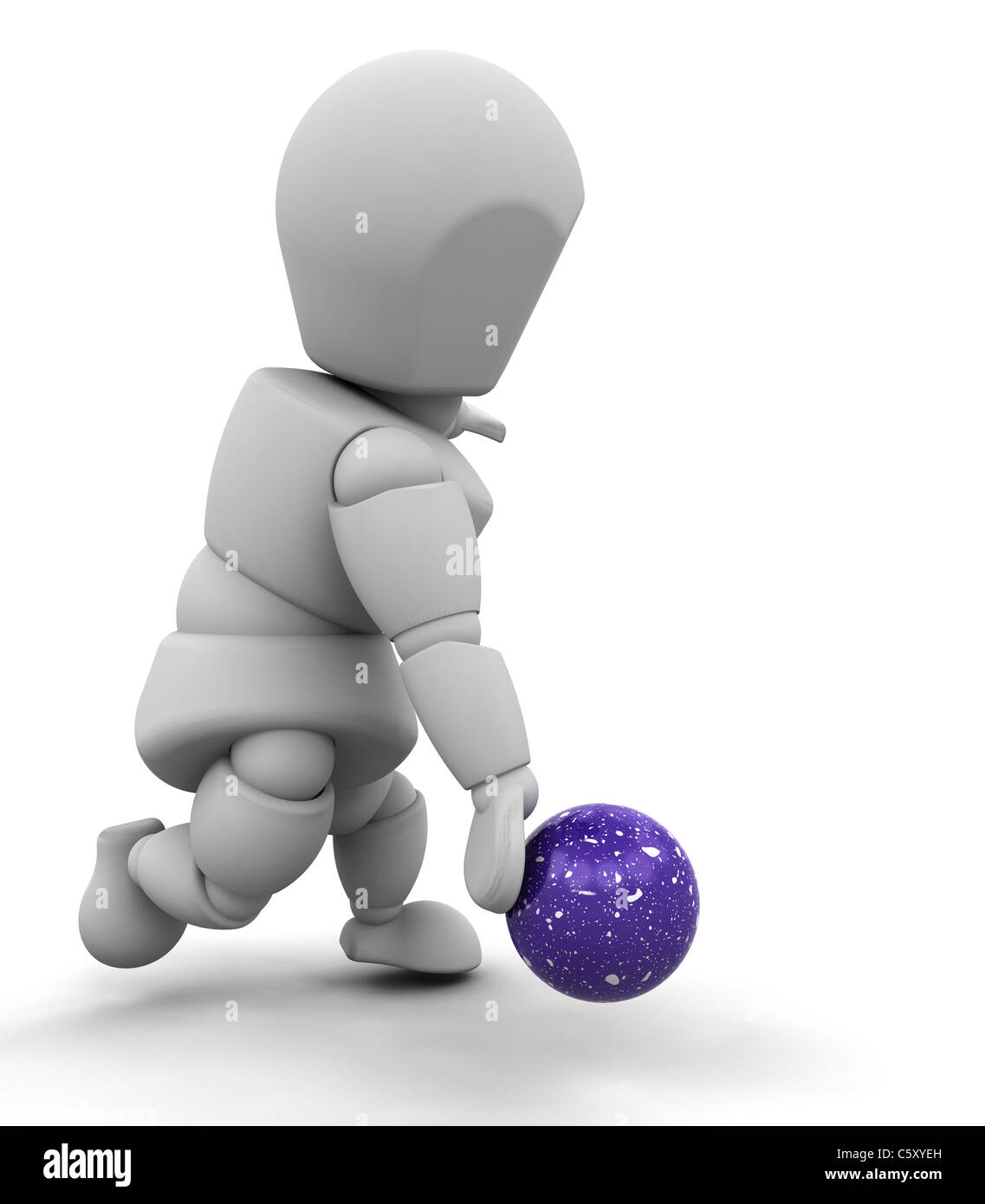 3d render of a man ten pin bowling Stock Photo - Alamy