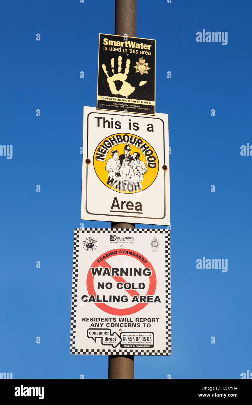 smartwater neighbourhood watch and no cold calling signs on lampost ...