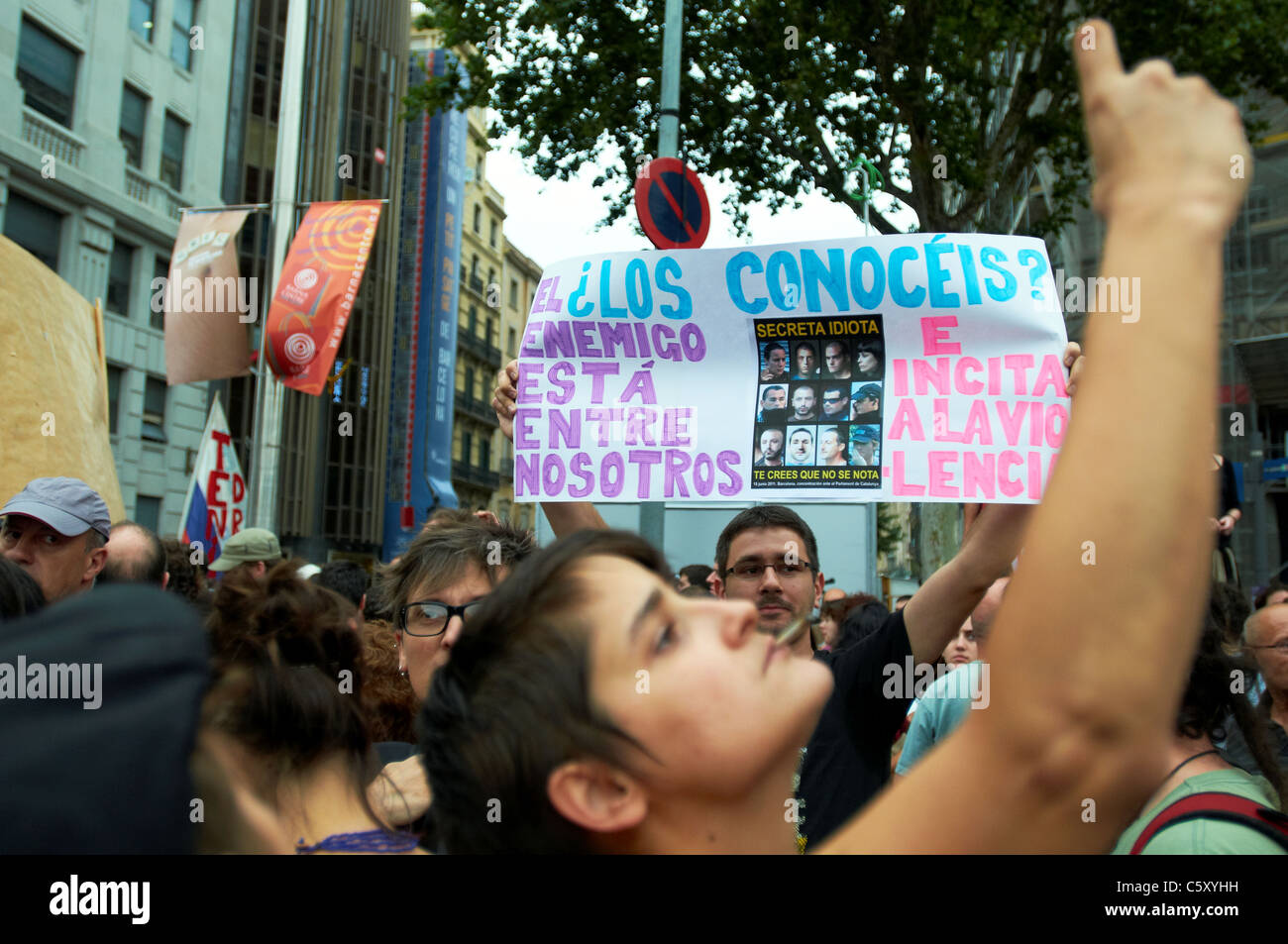 -Spanish Revolution- Demonstration 15M Movement in Barcelona, Spain ...