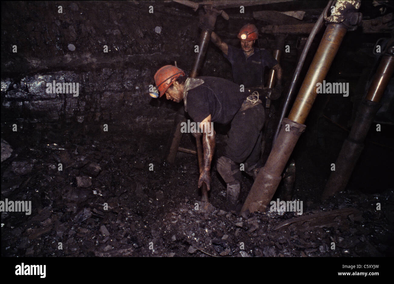 Coal miners working underground Chile Stock Photo - Alamy