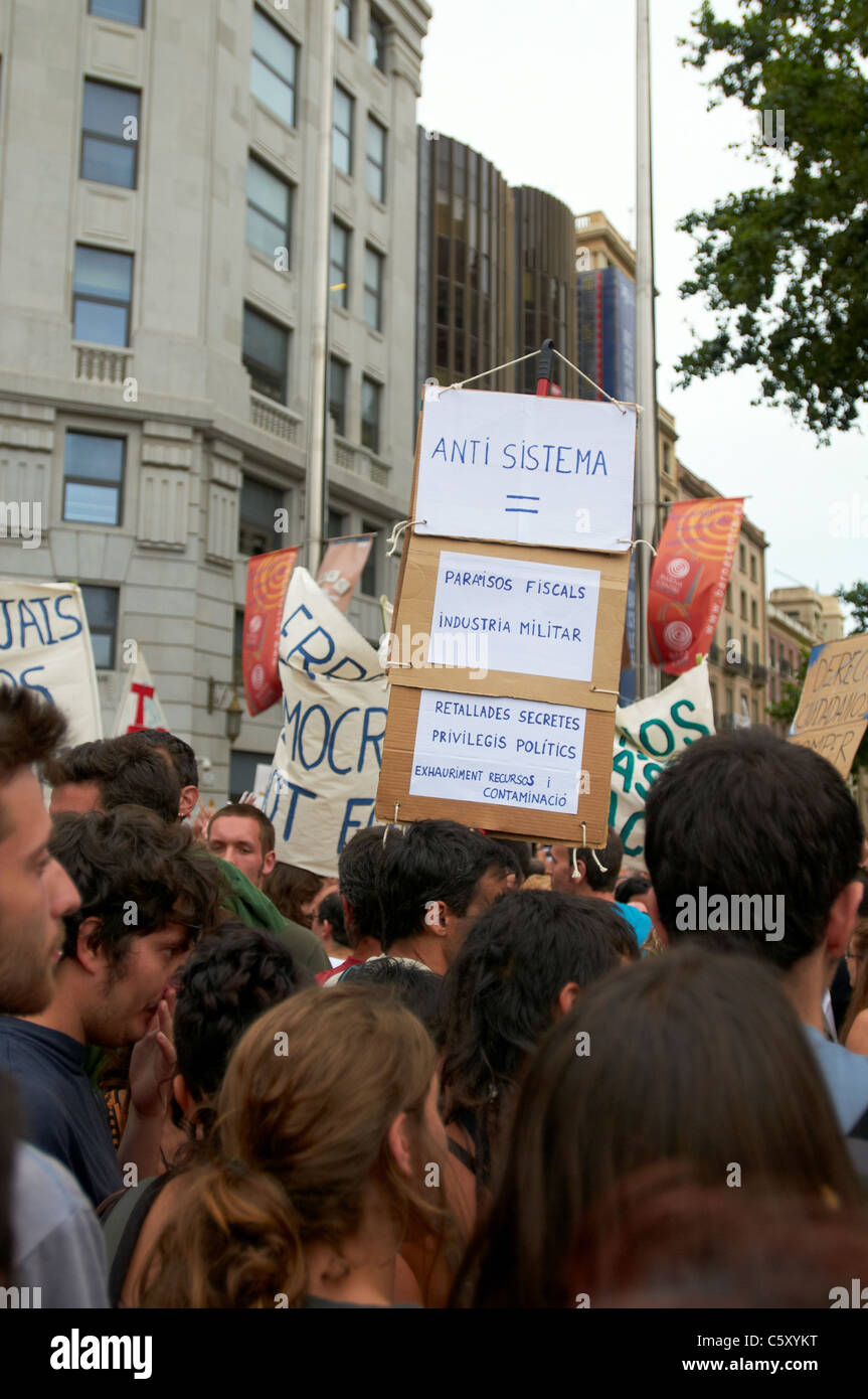 -Spanish Revolution- Demonstration 15M Movement in Barcelona, Spain ...