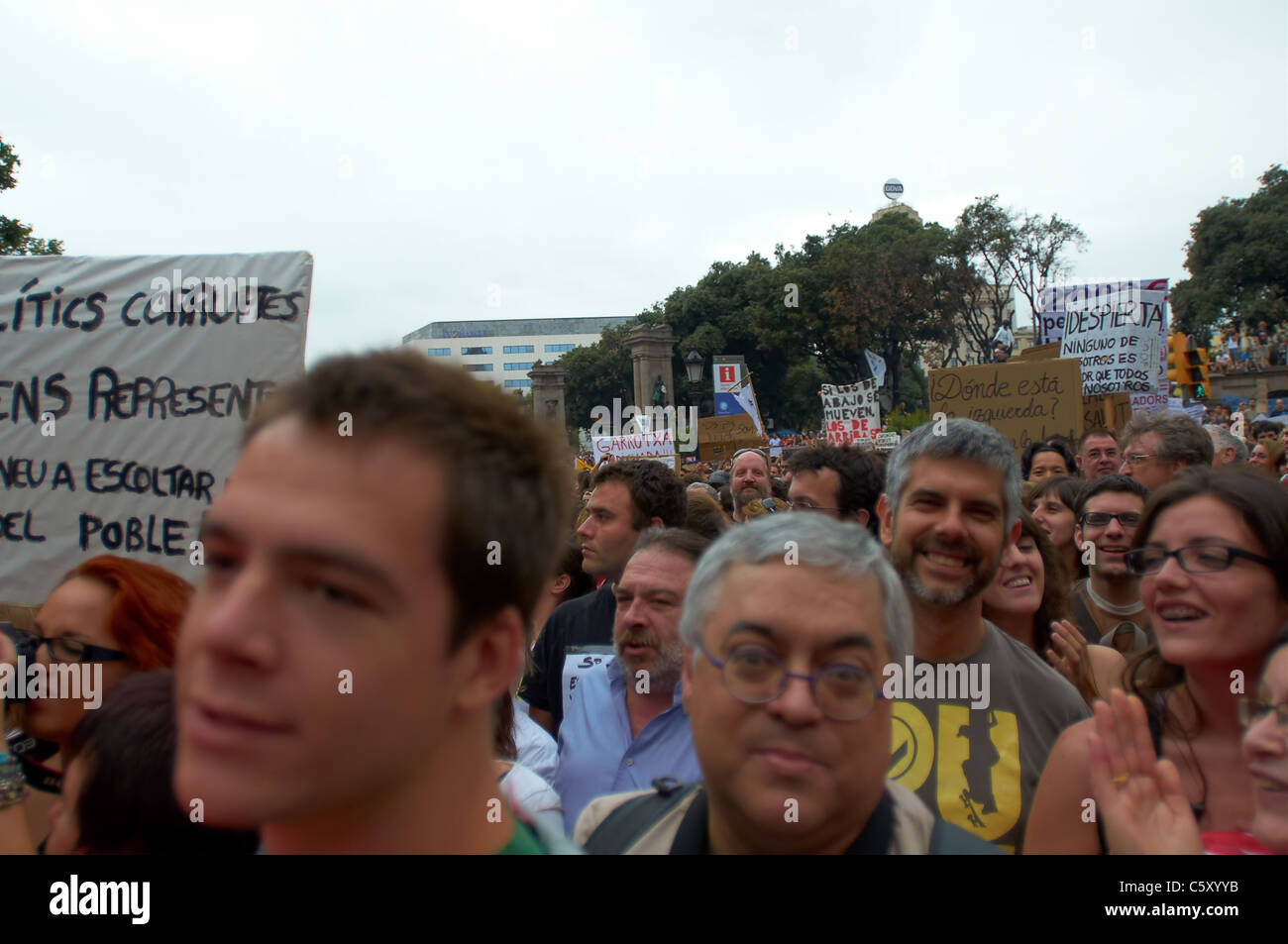 -Spanish Revolution- Demonstration 15M Movement in Barcelona, Spain ...