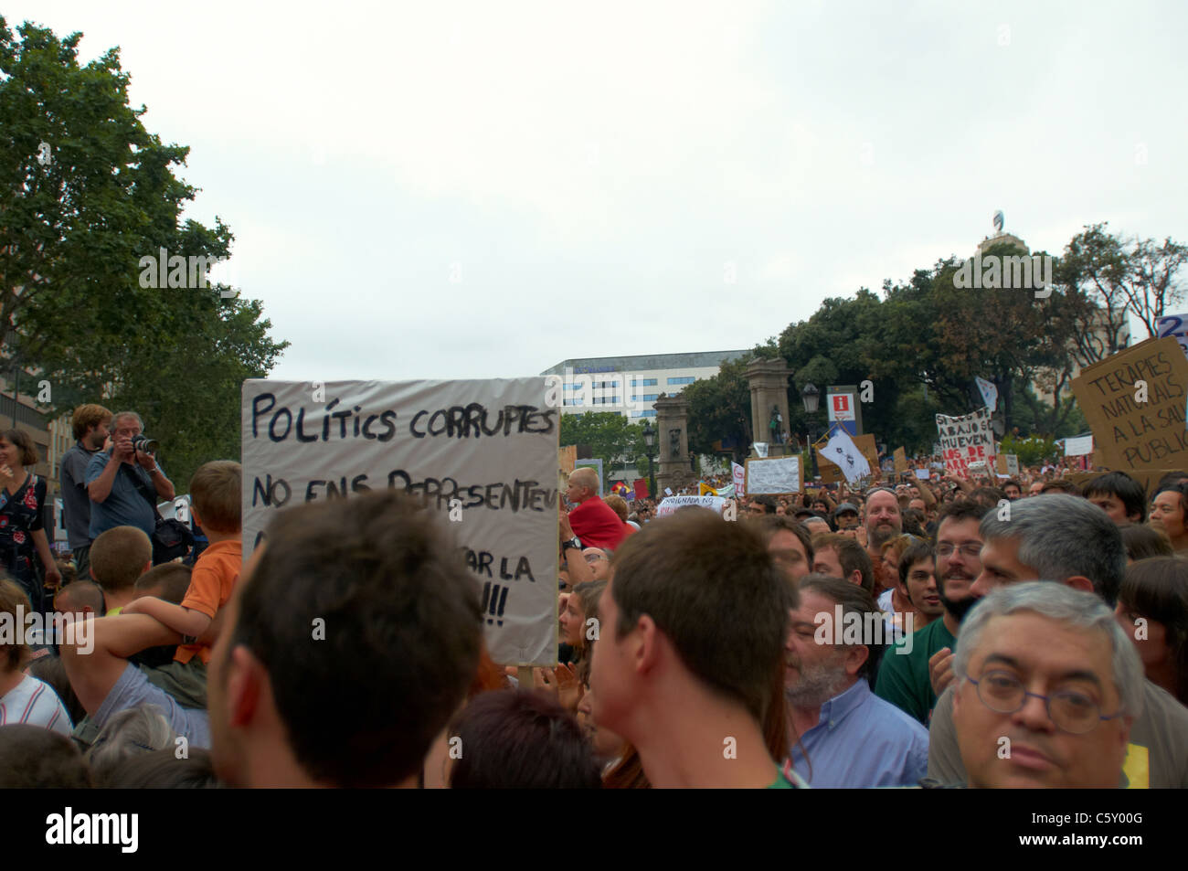 -Spanish Revolution- Demonstration 15M Movement in Barcelona, Spain ...