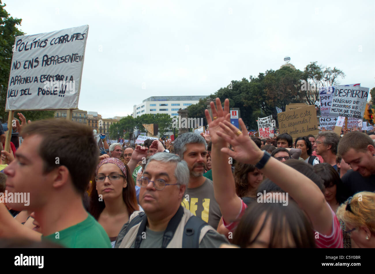 -Spanish Revolution- Demonstration 15M Movement in Barcelona, Spain ...
