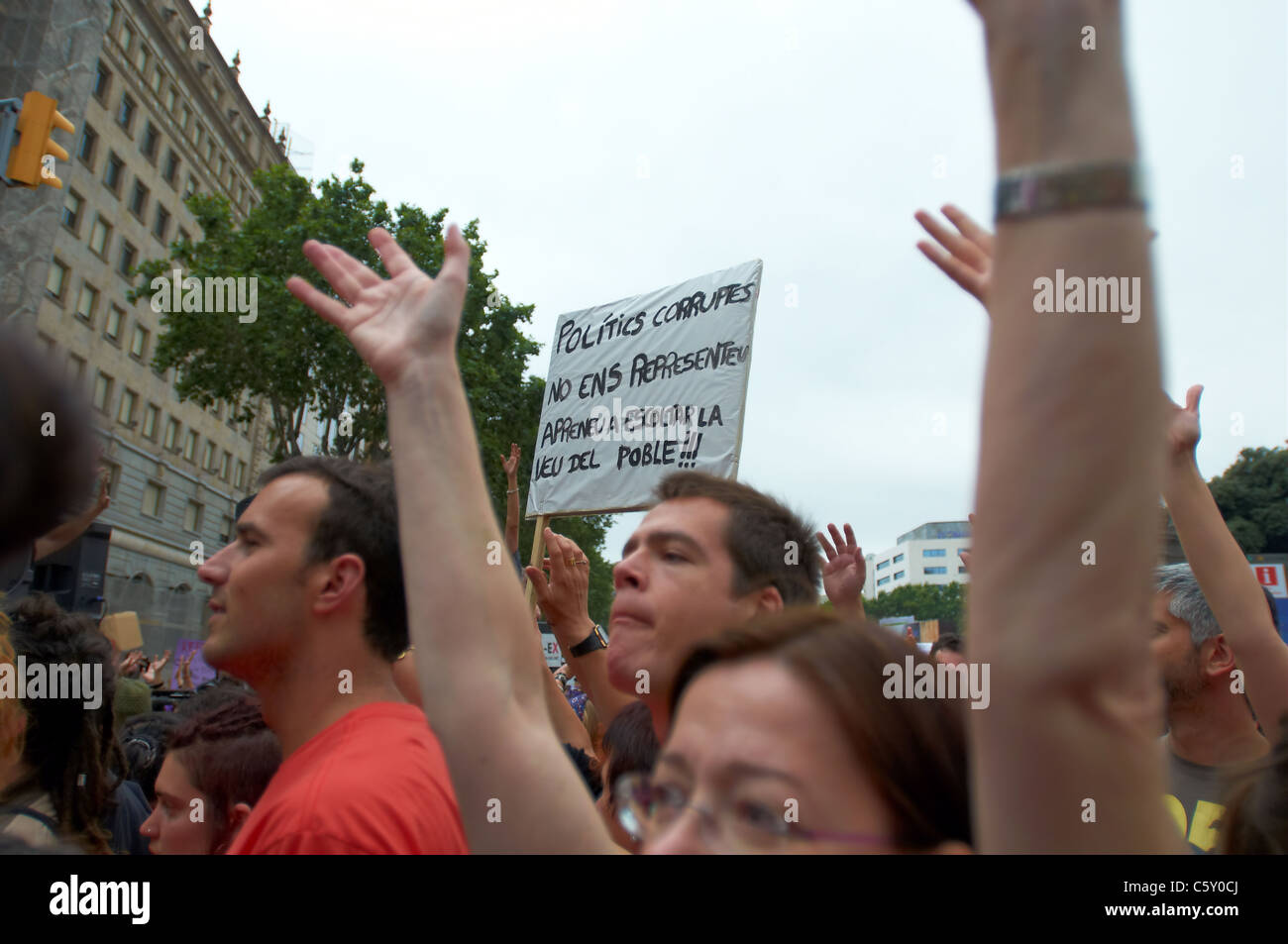 -Spanish Revolution- Demonstration 15M Movement in Barcelona, Spain ...