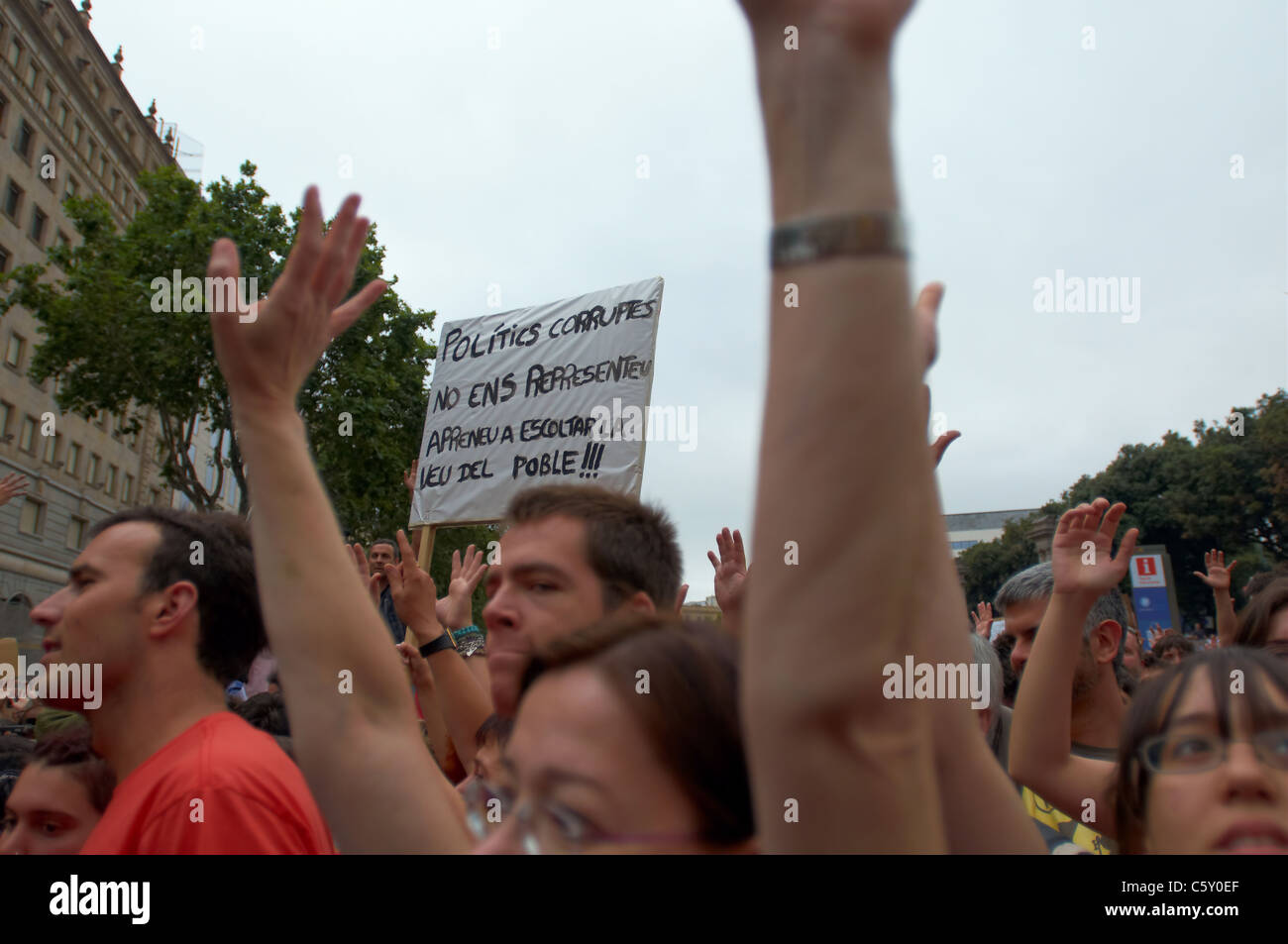 -Spanish Revolution- Demonstration 15M Movement in Barcelona, Spain ...