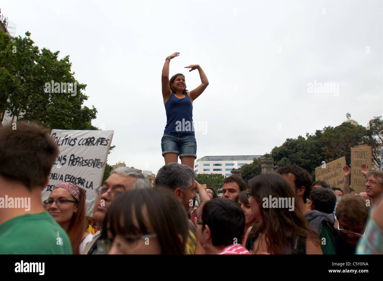-Spanish Revolution- Demonstration 15M Movement in Barcelona, Spain ...