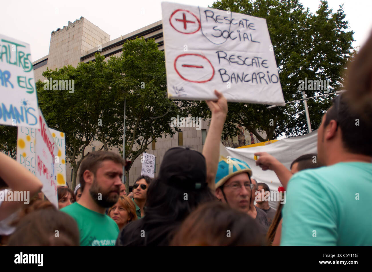 -Spanish Revolution- Demonstration 15M Movement in Barcelona, Spain ...