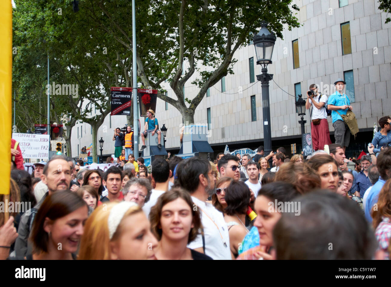 -Spanish Revolution- Demonstration 15M Movement in Barcelona, Spain ...