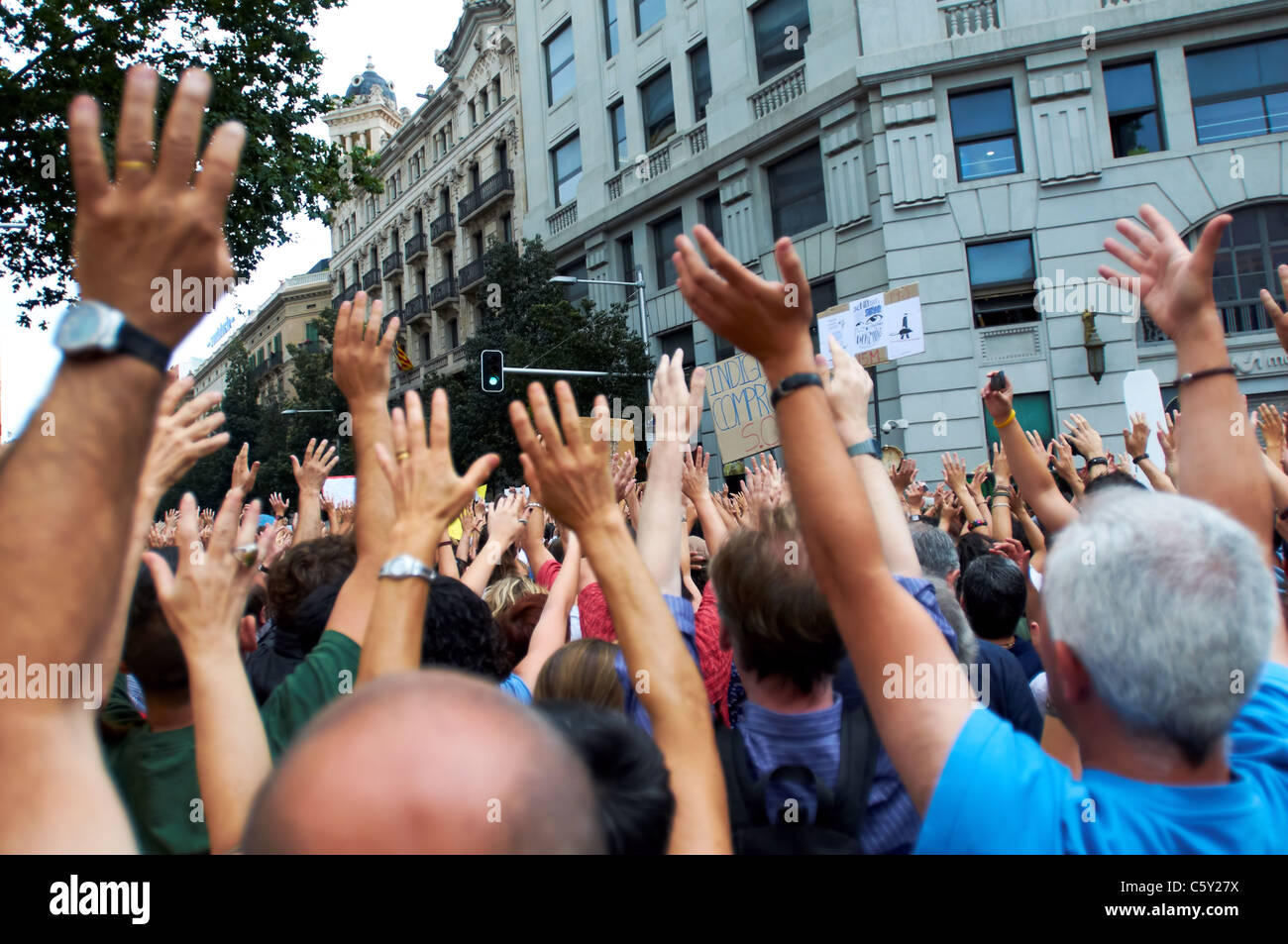 -Spanish Revolution- Demonstration 15M Movement in Barcelona, Spain ...