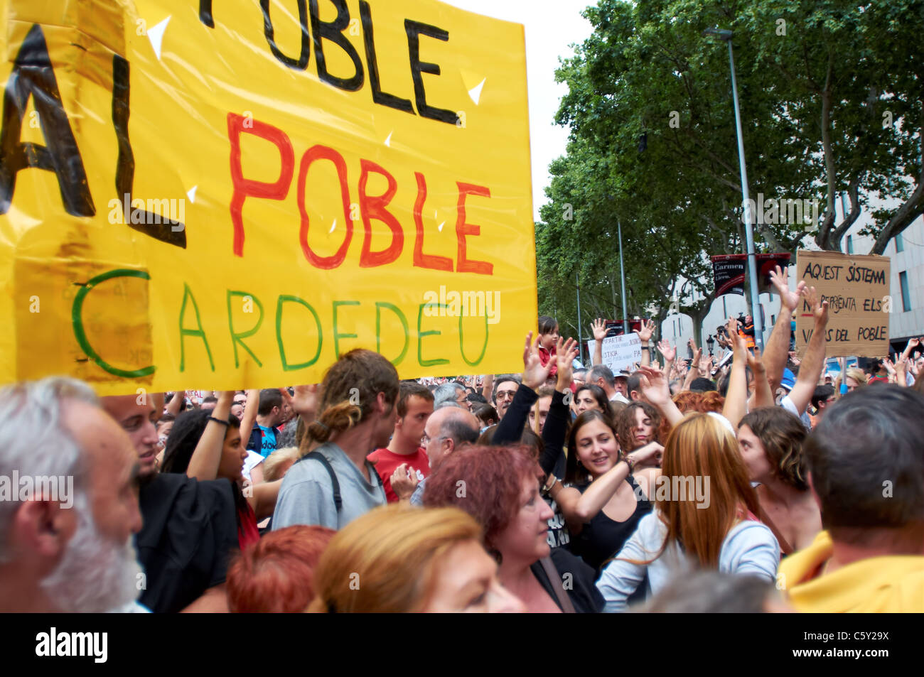 -Spanish Revolution- Demonstration 15M Movement in Barcelona, Spain ...
