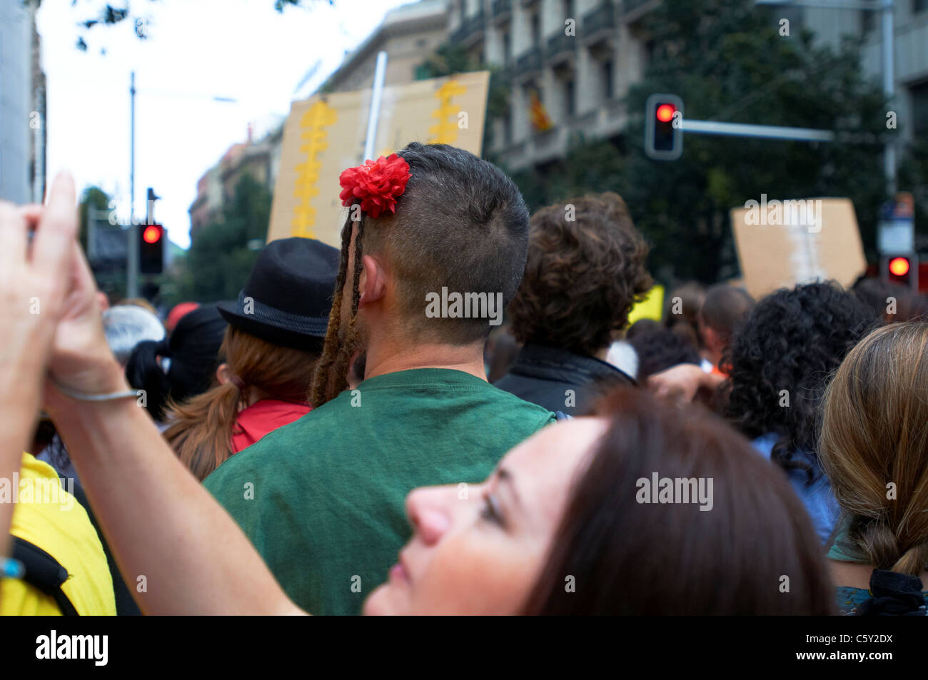 -Spanish Revolution- Demonstration 15M Movement in Barcelona, Spain ...